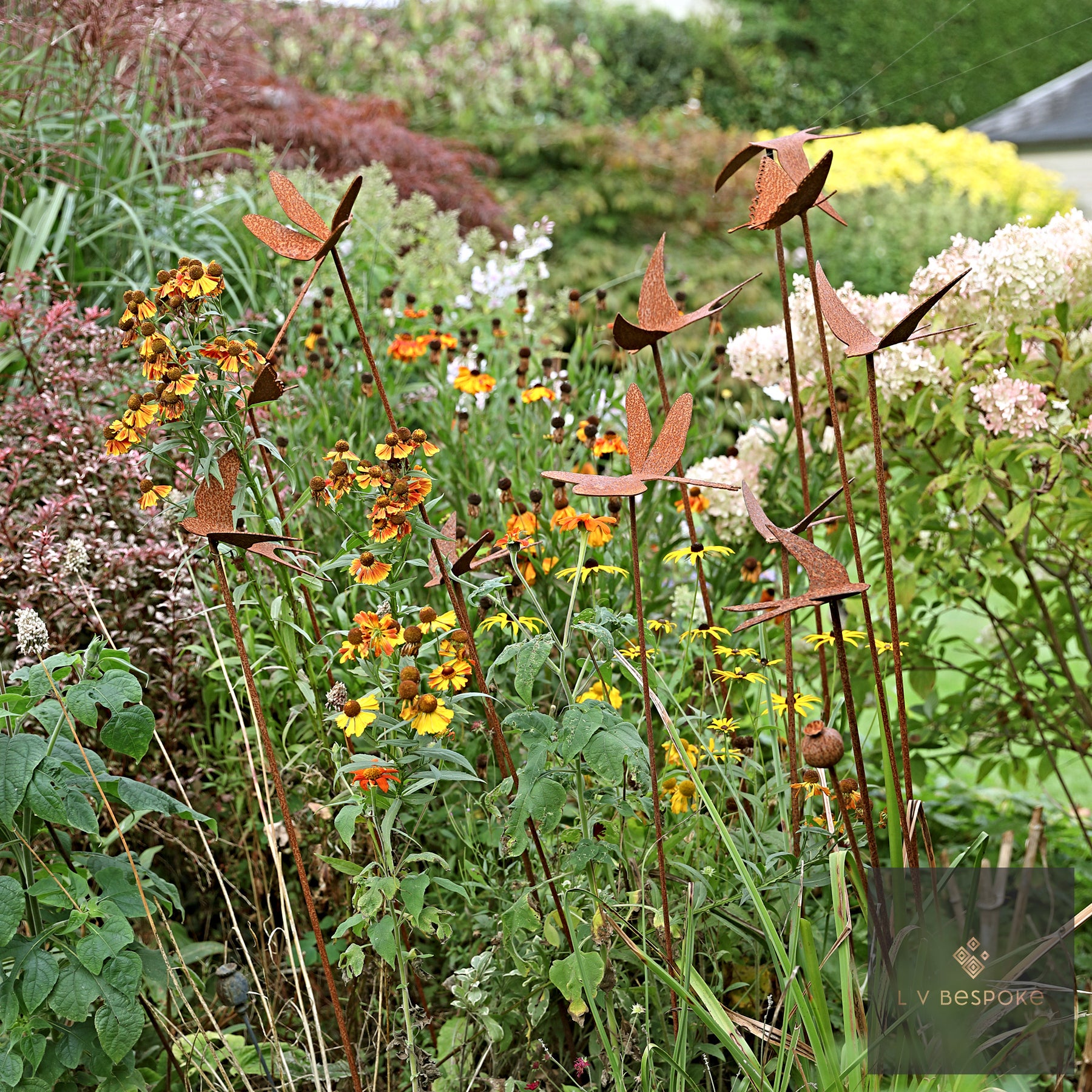 Bird & insect garden stake Tall, multiple designs to choose from | L V Bespoke